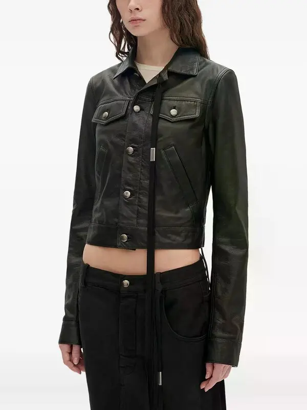 Ann Demeulemeester Structured Leather Jacket - 099 Black